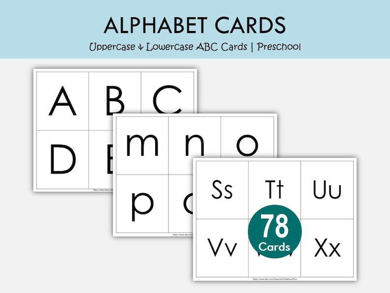 Alphabet Flashcards Printable | Uppercase & Lowercase ABC Cards ...