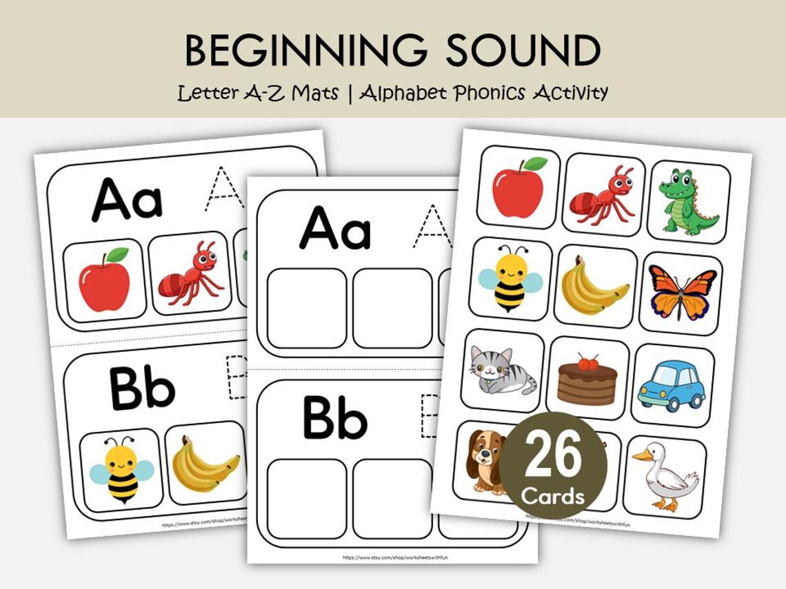 Beginning Sound Letter Matching Game Printable | Alphabets Phonics ...