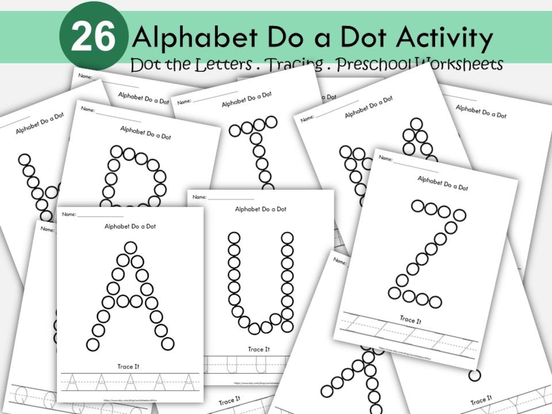ABC Dot & Trace Alphabet Worksheets: Toddler Learning Activity (PDF ...