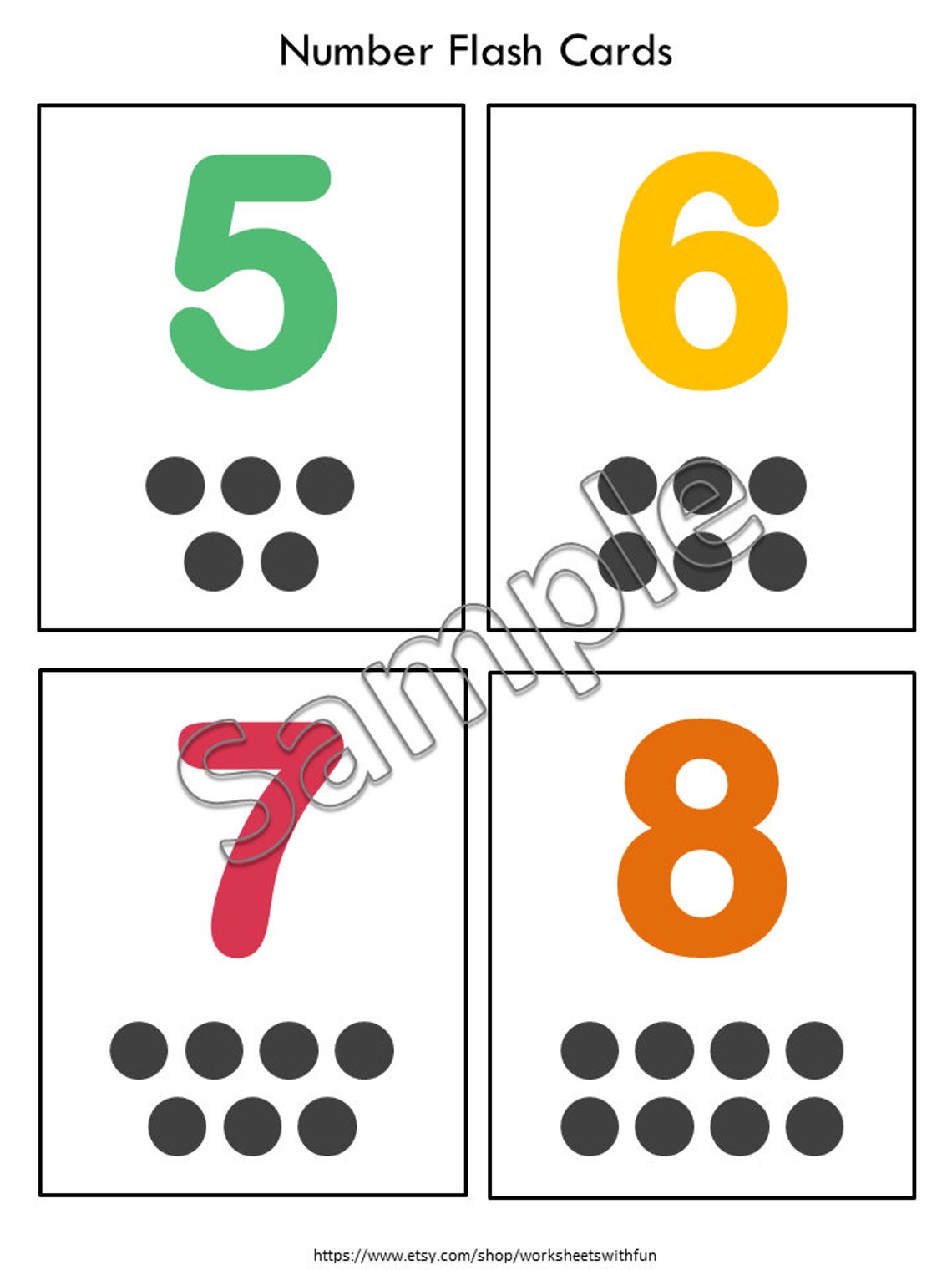 Alphabet & Number Flashcards: A-Z, 1-10 Counting Dots (printable PDF ...