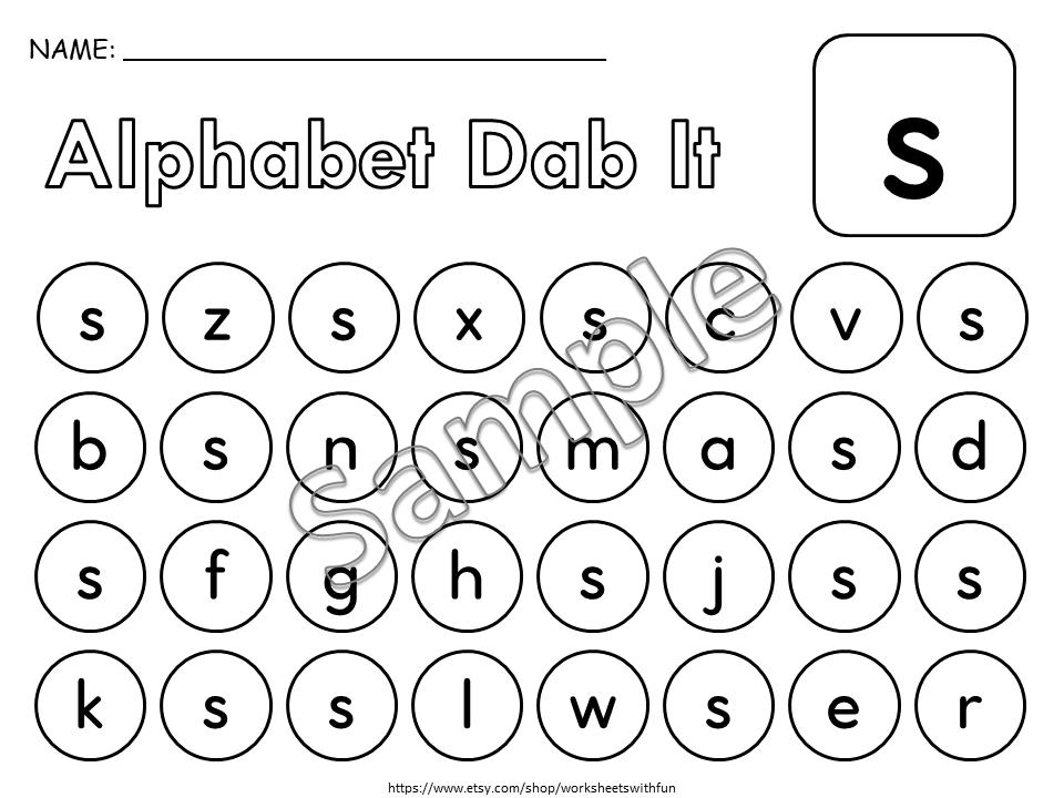 26 Lowercase Alphabet Dab It Worksheets Printable | Dot Marker Letters ...