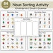 Noun Sorting, Nouns Flashcards, Matching and Grouping Activity, Noun ...