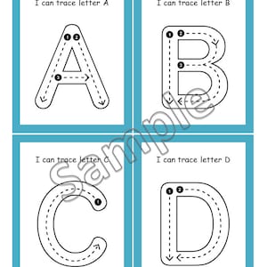 Alphabet Tracing Cards, 52 Uppercase and Lowercase Letter Tracing ...