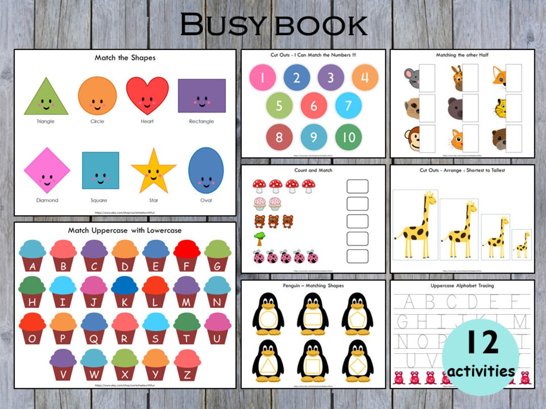 Preschool Busy Book Preschool Printables Preschool - Etsy