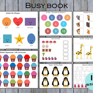 Preschool Busy Book Preschool Printables Preschool - Etsy