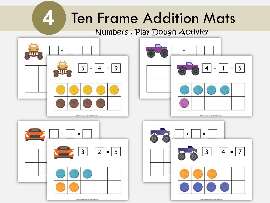 Ten Frame Addition Activity: Kindergarten Math Learning (PDF) - Etsy