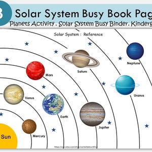 Solar System Busy Book Page, Planets Matching Worksheet for Toddlers ...