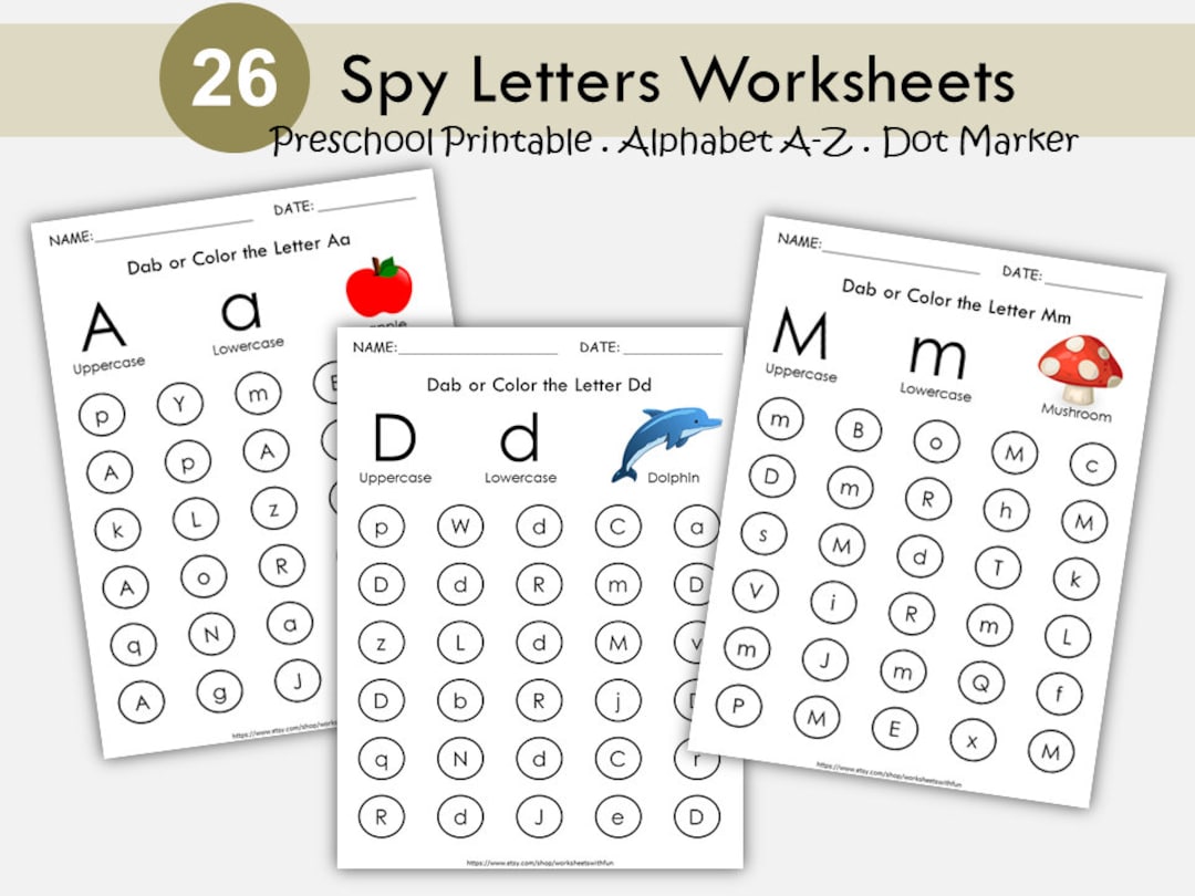 Alphabet Dab It, Alphabet Worksheets, Do a Dot, Preschool Printable ...