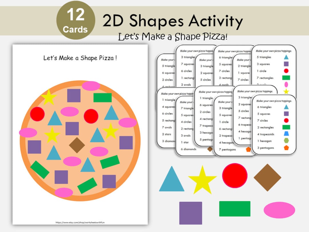 Shape Pizza Printable Activity, Playdough Mat, Preschool Shapes ...