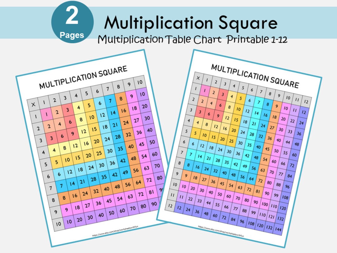 Multiplication Square, Multiplication Table Chart, Multiplication Table ...