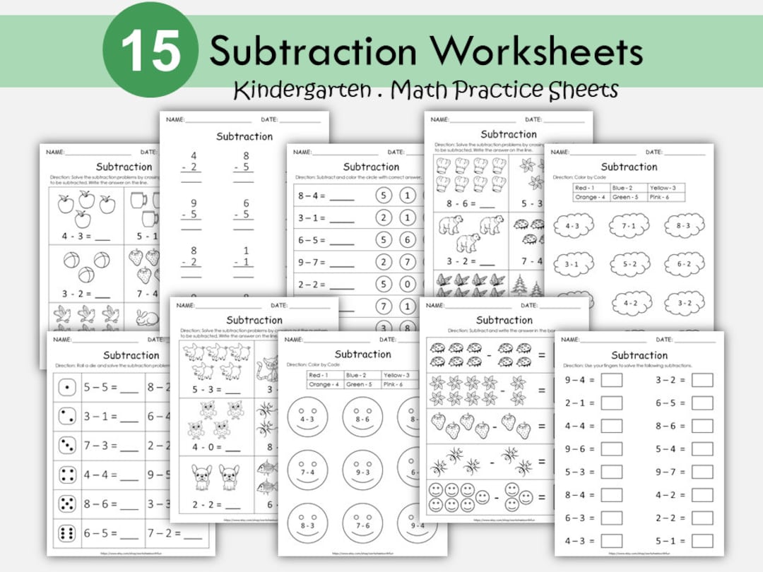 15 Subtraction Fill in the Blanks Worksheets Printable Missing Number ...