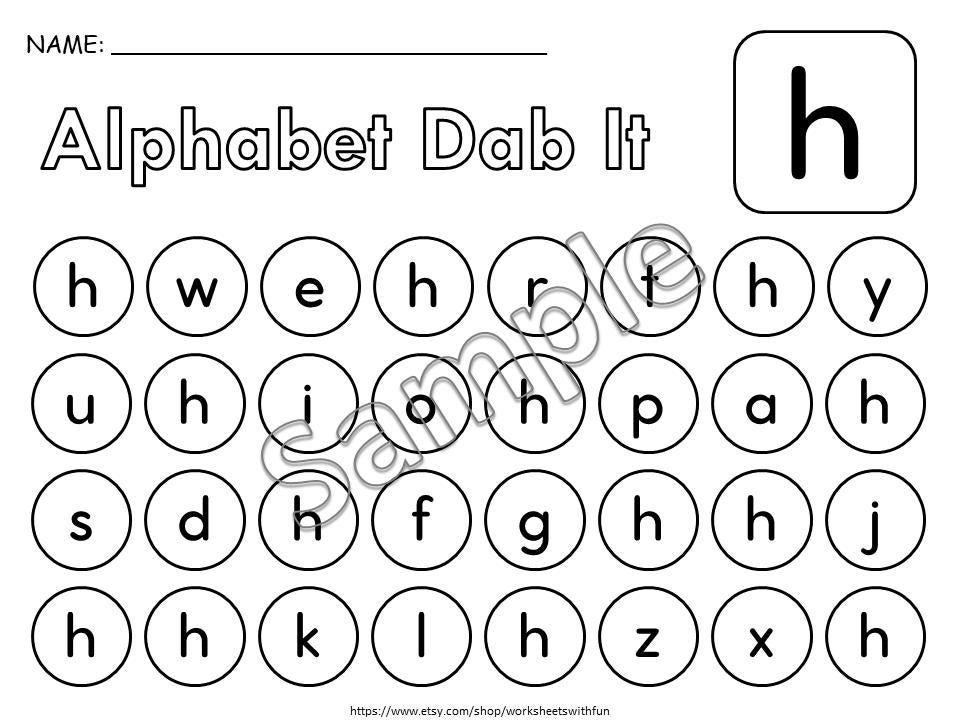 26 Lowercase Alphabet Dab It Worksheets Printable | Dot Marker Letters ...