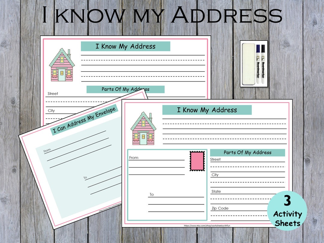My Address Kids Activity, I Know My Address, Life Skills, Toddler Busy ...