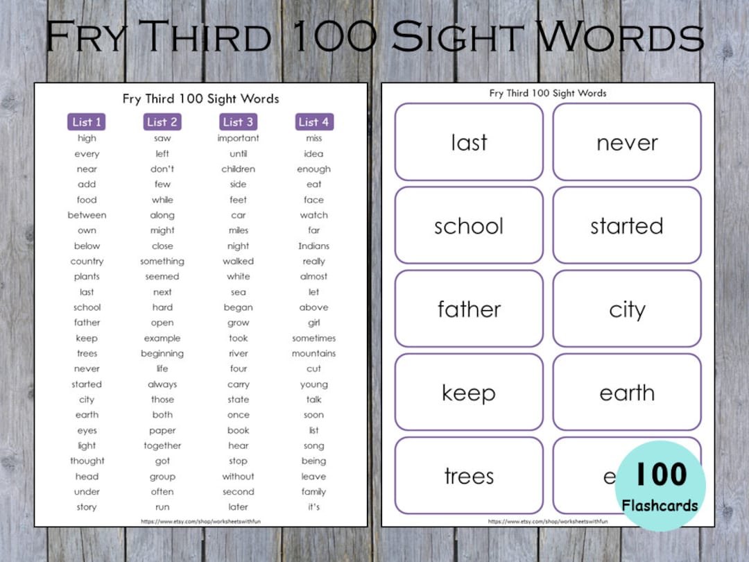 Sight Words Flashcards, Fry Sight Words Third Hundred, Sight Word Cards ...