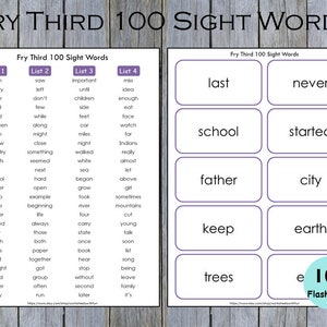 Sight Words Flashcards, Fry Sight Words Third Hundred, Sight Word Cards ...