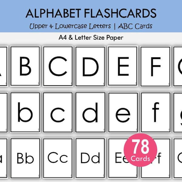 Alphabet Flashcards - Etsy