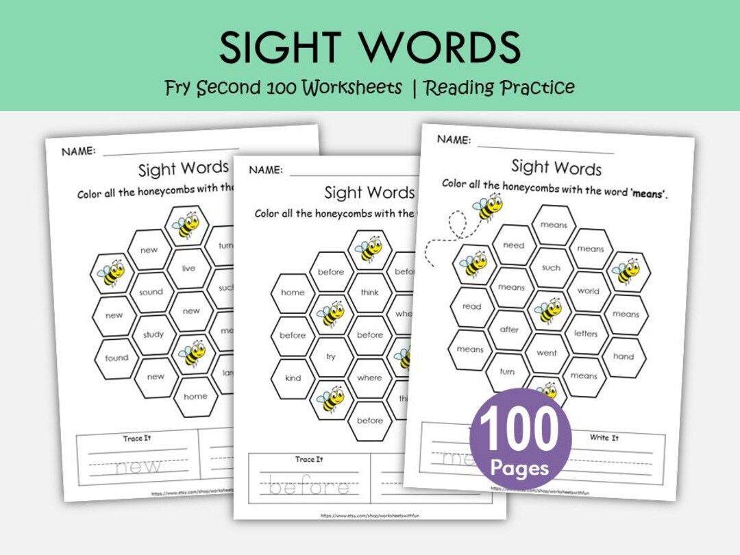 Fry Second 100 Sight Words Worksheets Printable | High Frequency Word ...