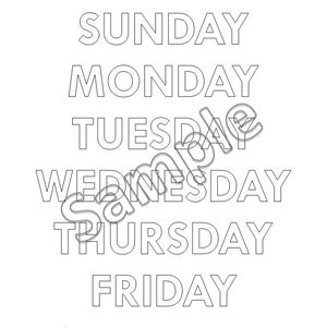 Days of the Week Tracing Worksheets Printable | Preschool ...