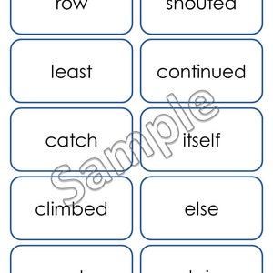 Sight Words Flashcards for Kindergarten, 100 Printable Fry Eighth ...