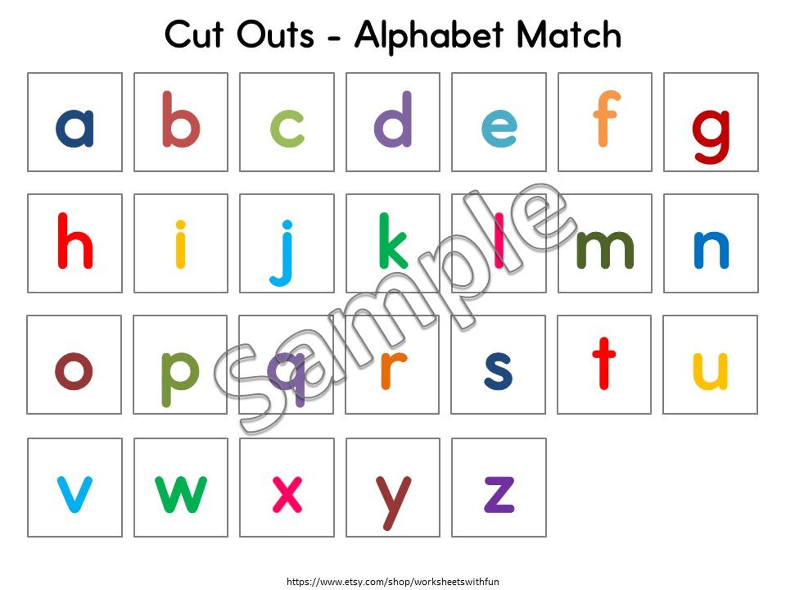 Alphabet Matching Game Printable, Lowercase Letter Match Activity ...
