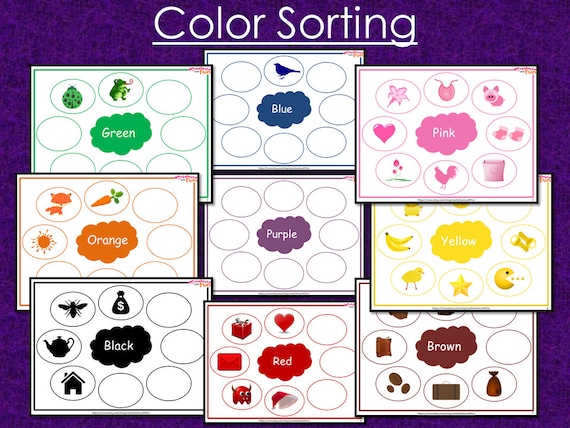 Color Sorting Printable Game Color Matching Activity For | Etsy