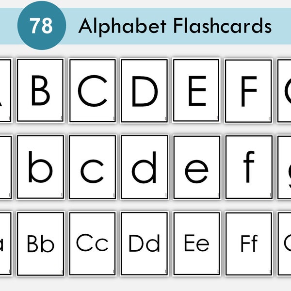 Uppercase Alphabet Cards - Etsy UK