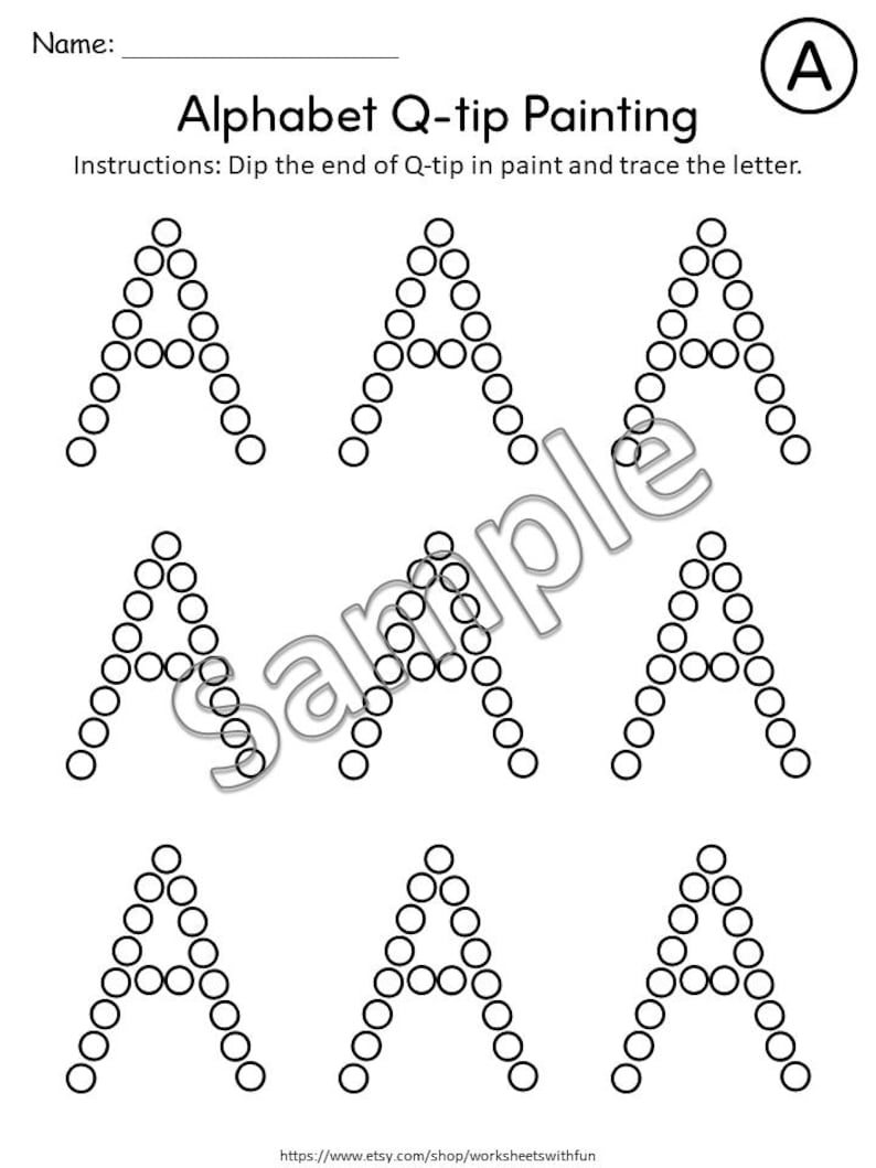 Q Tip Alphabet Tracing Worksheets Printable, Uppercase Lowercase ...