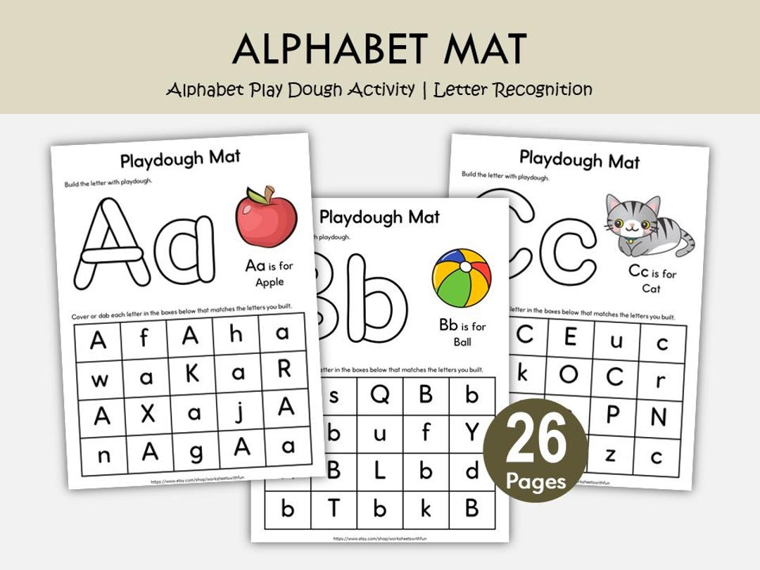 Alphabet Play Dough Mats Printable for Preschool & Kindergarten | ABC ...