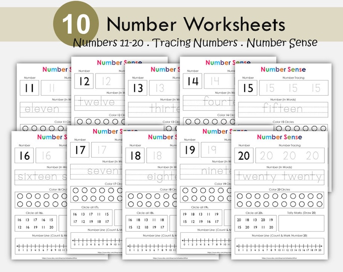 Printable Numbers 1-50 Tracing Worksheets for Preschool Kindergarten ...
