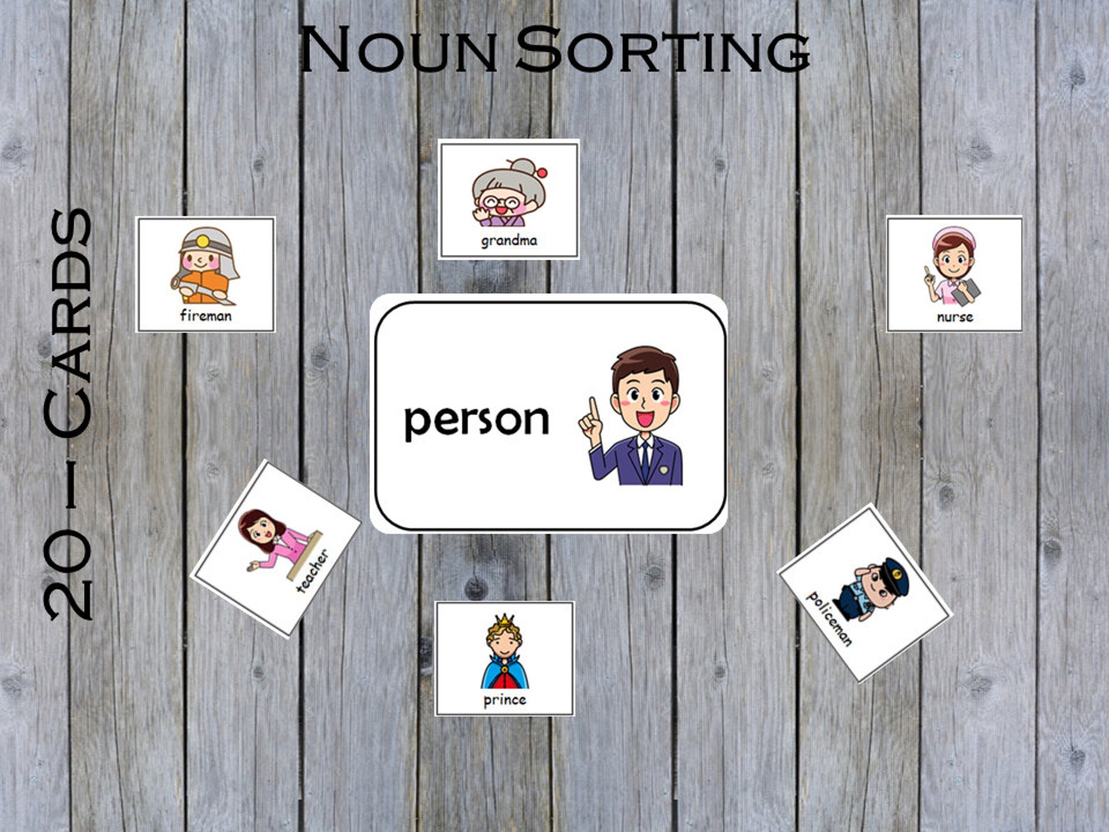 Noun Sorting Nouns Flashcards Matching and Grouping - Etsy