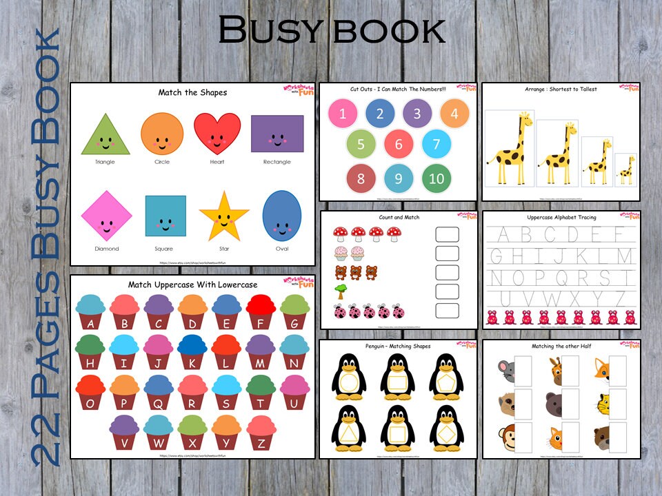 Pre-K Busy Book and Learning Binder Page Preschool Counting Printable ...