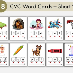 CVC Reading | CVC Words Picture Flashcards | Phonics Blending Practice ...