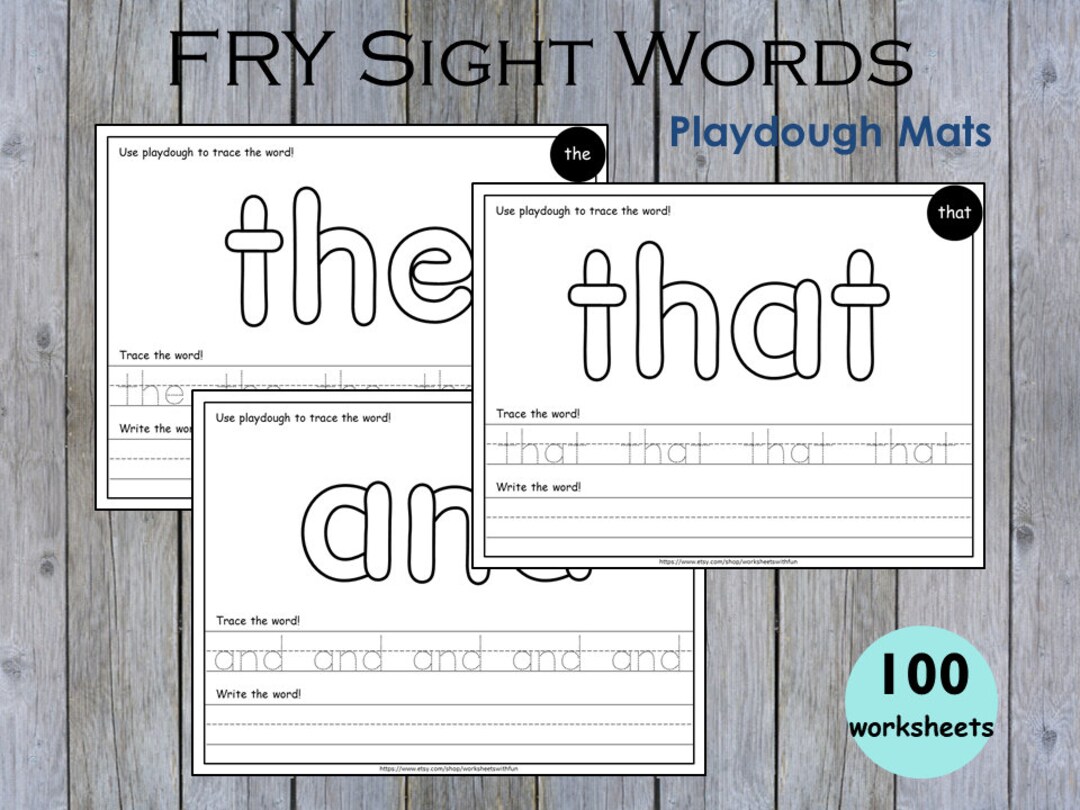 Sight Words Worksheets, Fry First Hundred Tracing Printable, High ...