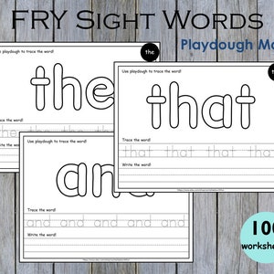 Sight Words Worksheets, Fry First Hundred Tracing Printable, High ...