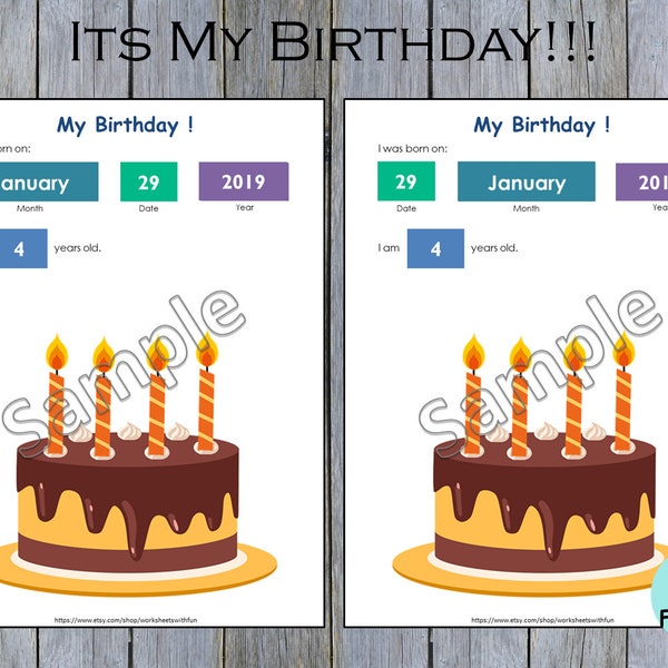 Toddler Birthday Worksheet - Etsy