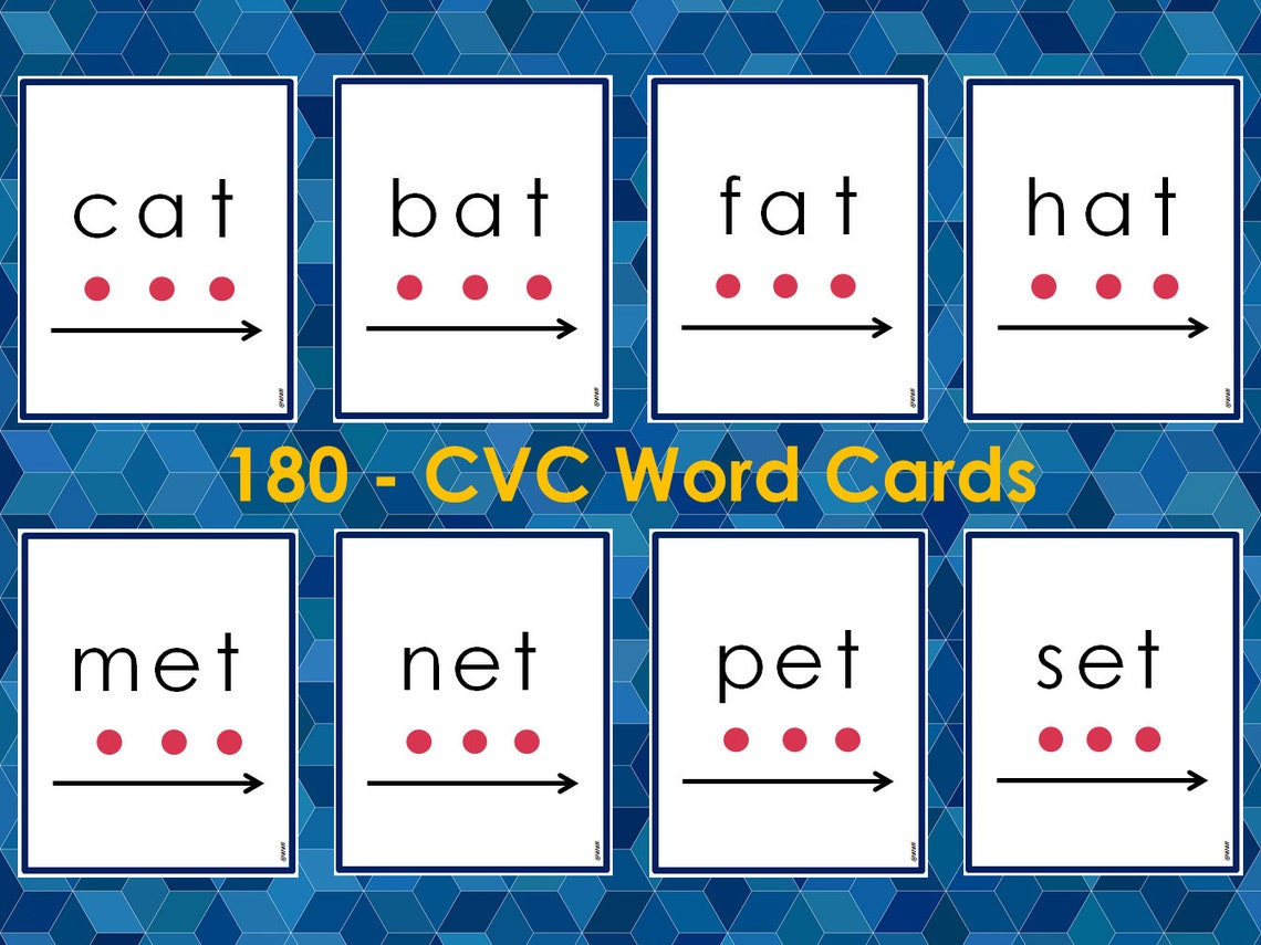 CVC Words Flash Cards Printable CVC Word Flashcards | Etsy CVC Words Flash Cards Printable CVC Word Flashcards | Etsy