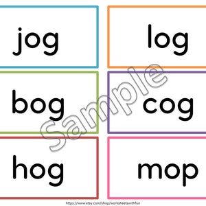 CVC Words Flash Cards Printable, CVC Flashcards, Learn to Read ...