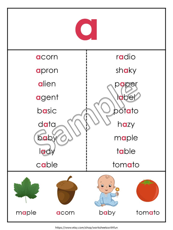 Long A Vowel Phonics Cards Printable, Magic E Ai Ay Word Lists, Long ...
