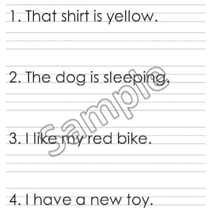 Sentence Writing Worksheets for Kindergarten | Simple Sentences ...