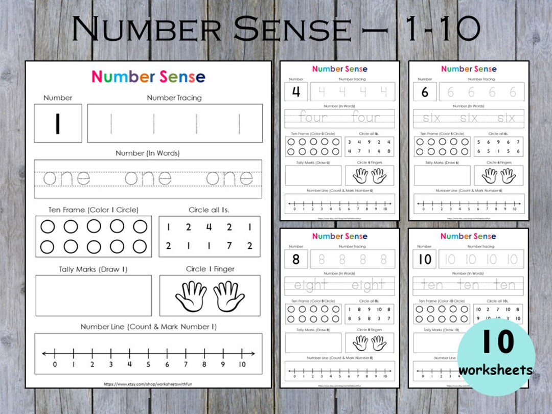 Number Tracing Worksheets 1-10, Preschool Printable, Number of the Day ...