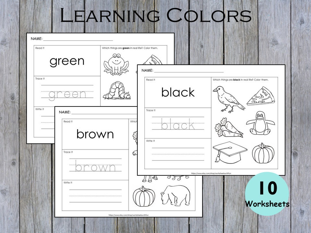 Preschool Color of the Day Printable, Pre-k Curriculum Worksheets ...