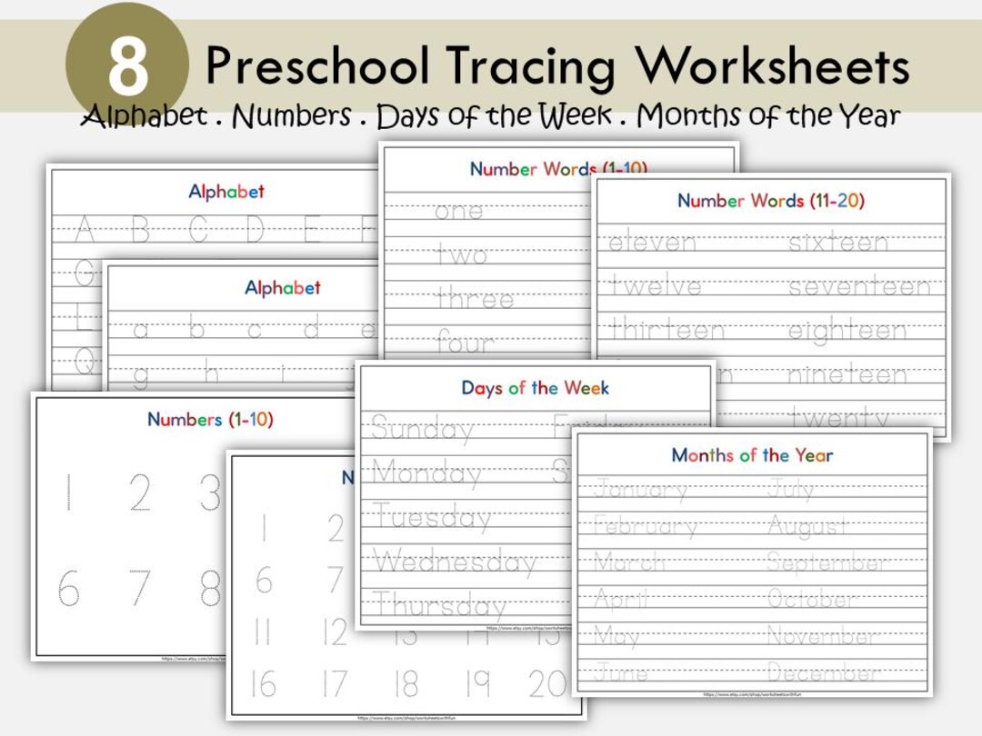 Tracing Worksheets Printable, Tracing Worksheets for Kids, Alphabet ...