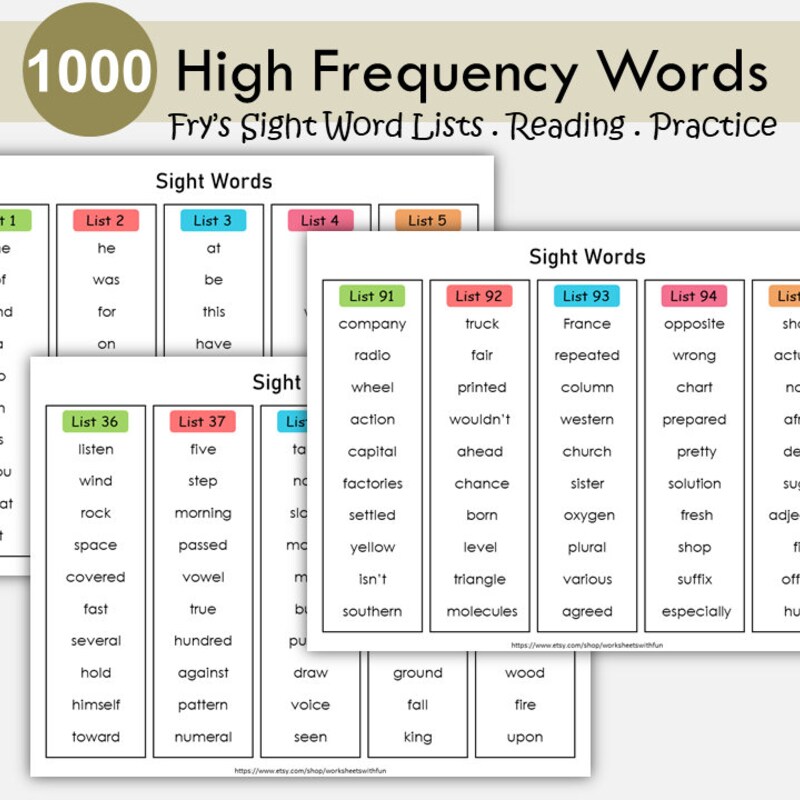 For Words List - Etsy