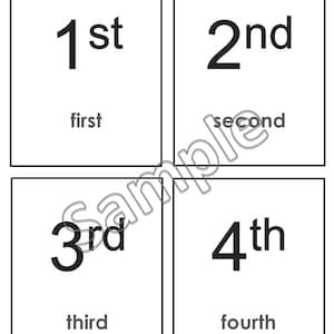 Ordinal Numbers 1-50 Flashcards: Kindergarten Learning (PDF Printable ...