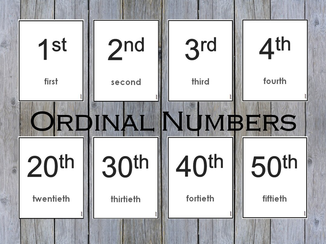 Numbers 1-50 Flashcards Printable for Kids Learning Ordinal - Etsy Canada