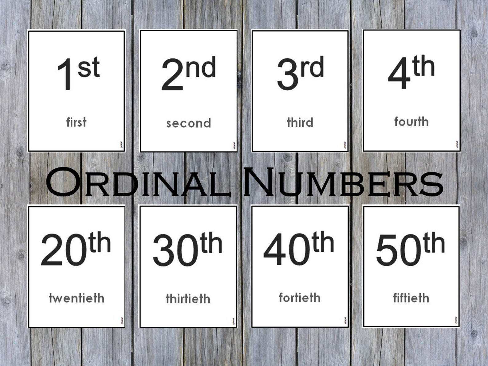 Ordinal Numbers Flashcards Printable Learning Ordinal Numbers - Etsy Canada