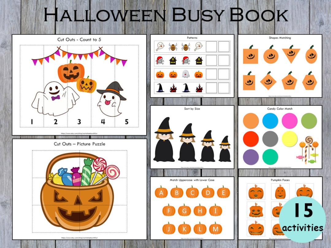 Halloween Busy Book Printable, Fall/autumn Preschool Activity Binder ...