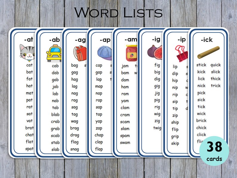 Learn to Read CVC Words Phonics Cards Printable Kindergarten - Etsy