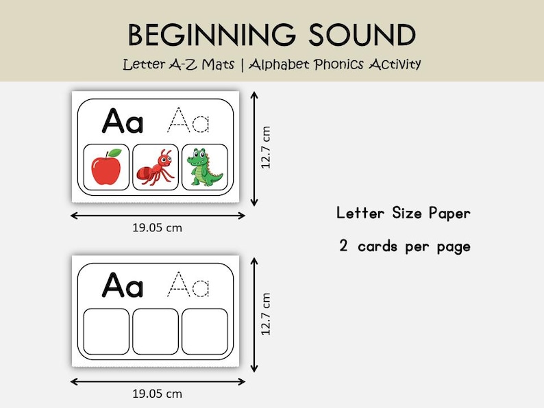 Beginning Sound Letter Matching Game Printable | Alphabets Phonics ...