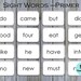 Sight Words Flashcards Printables, 52 Pre Primer Level 2 High Frequency ...